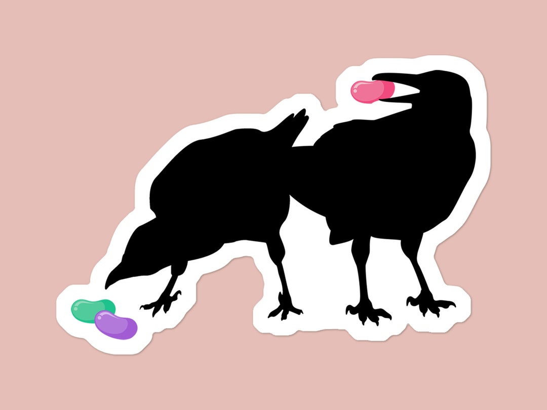 Easter Crows With Jellybeans Sticker Raven Easter Sticker - Etsy