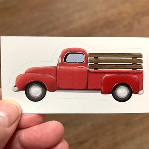 Red Pickup Truck Vinyl Sticker: Vintage Style Decal - Etsy