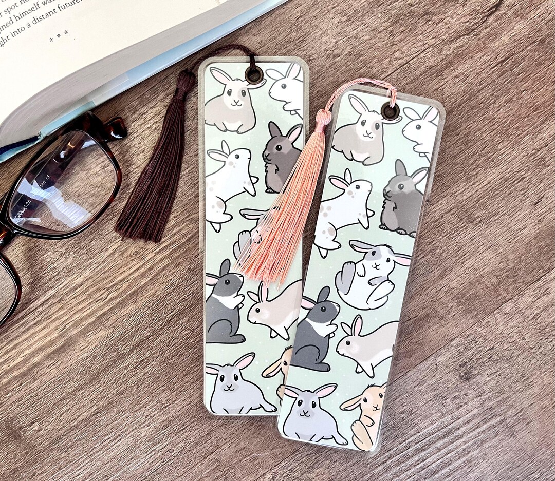 Cute Bunny Lover Laminated Bookmark | Rabbit Love Handmade Book Reader ...