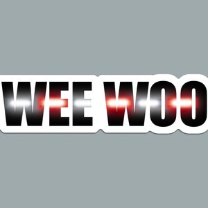 Wee Woo Fire Truck Ambulance Lights Vinyl Sticker | Firefighter Laptop ...