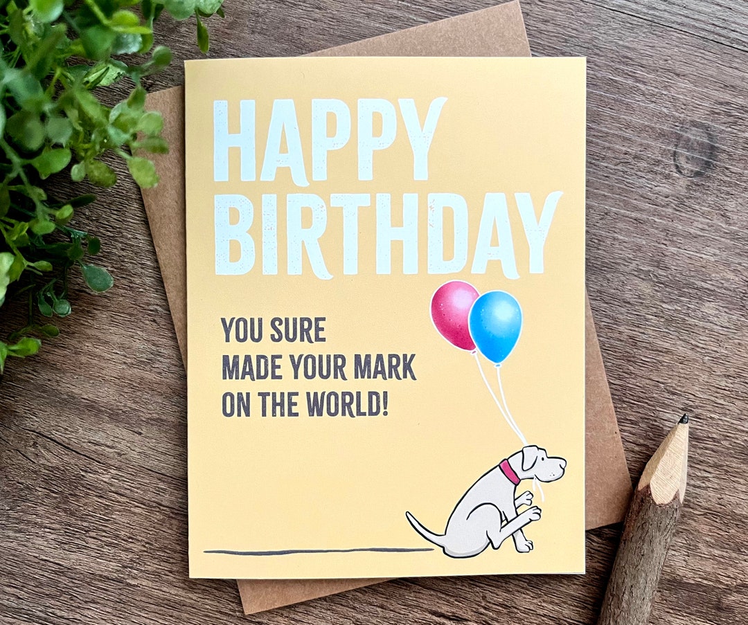 Funny Scooting Dog Birthday Card With Kraft Envelope - Etsy