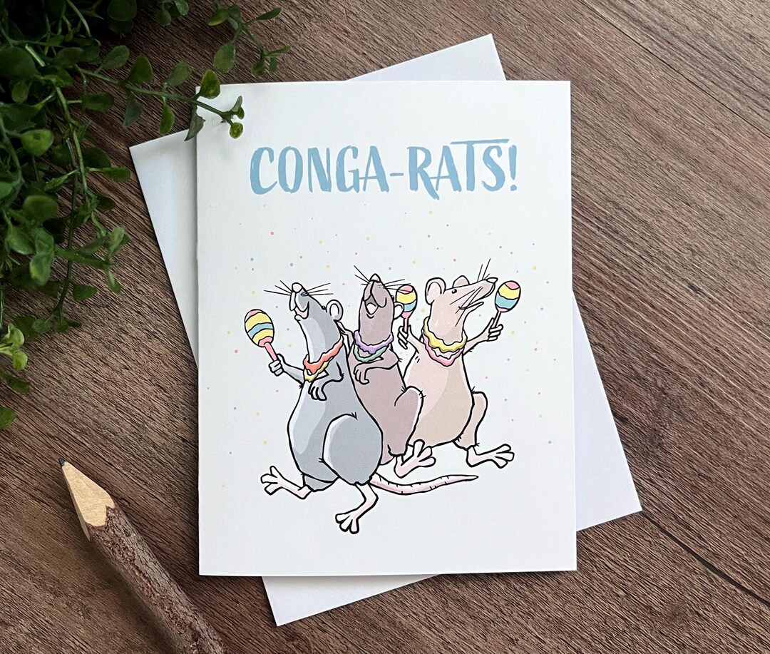 Conga Rats Congratulations Card | Funny Congrats Card With White ...