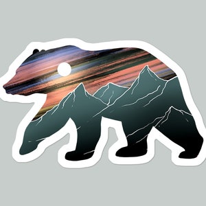 Adventure Bear Waterproof Vinyl Sticker | Nature Lover Laptop Sticker ...