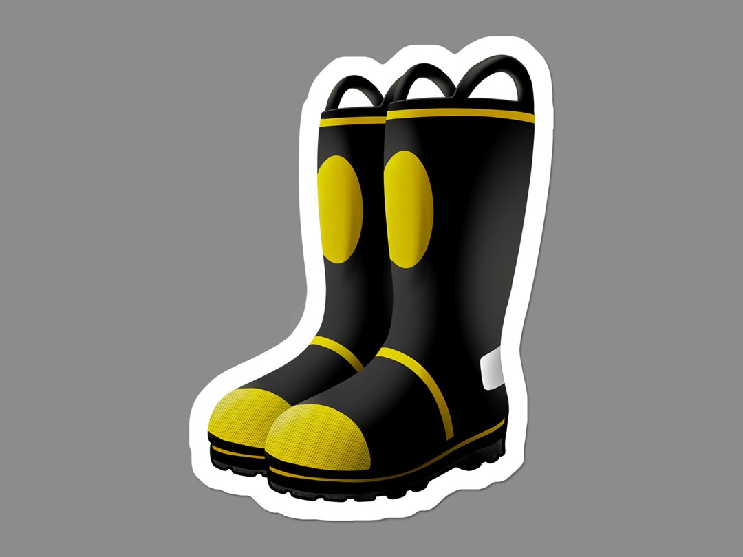 Firefighter Boots Vinyl Sticker | Fire Fighter Laptop Sticker | Water ...