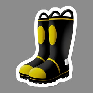Firefighter Boots Vinyl Sticker | Fire Fighter Laptop Sticker | Water ...