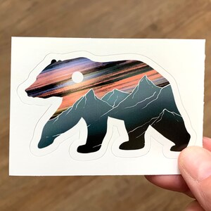 Adventure Bear Waterproof Vinyl Sticker | Nature Lover Laptop Sticker ...