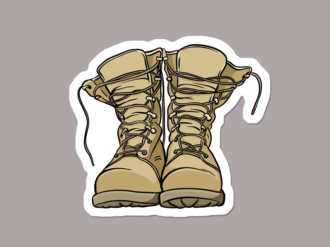 Military Combat Boots Vinyl Sticker | Soldier Life Laptop Sticker ...