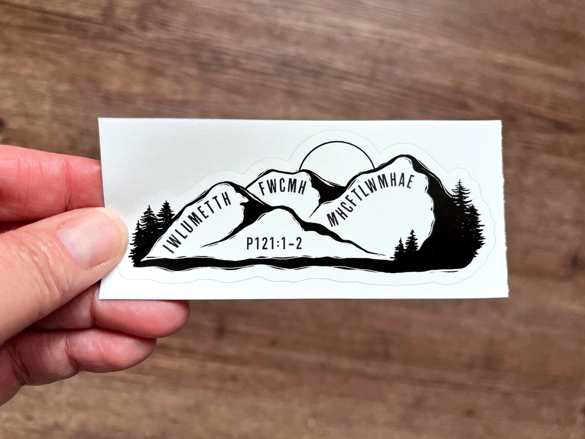 Psalm 121:1-2 Bible Verse Acronym Hills Vinyl Sticker | Scripture ...