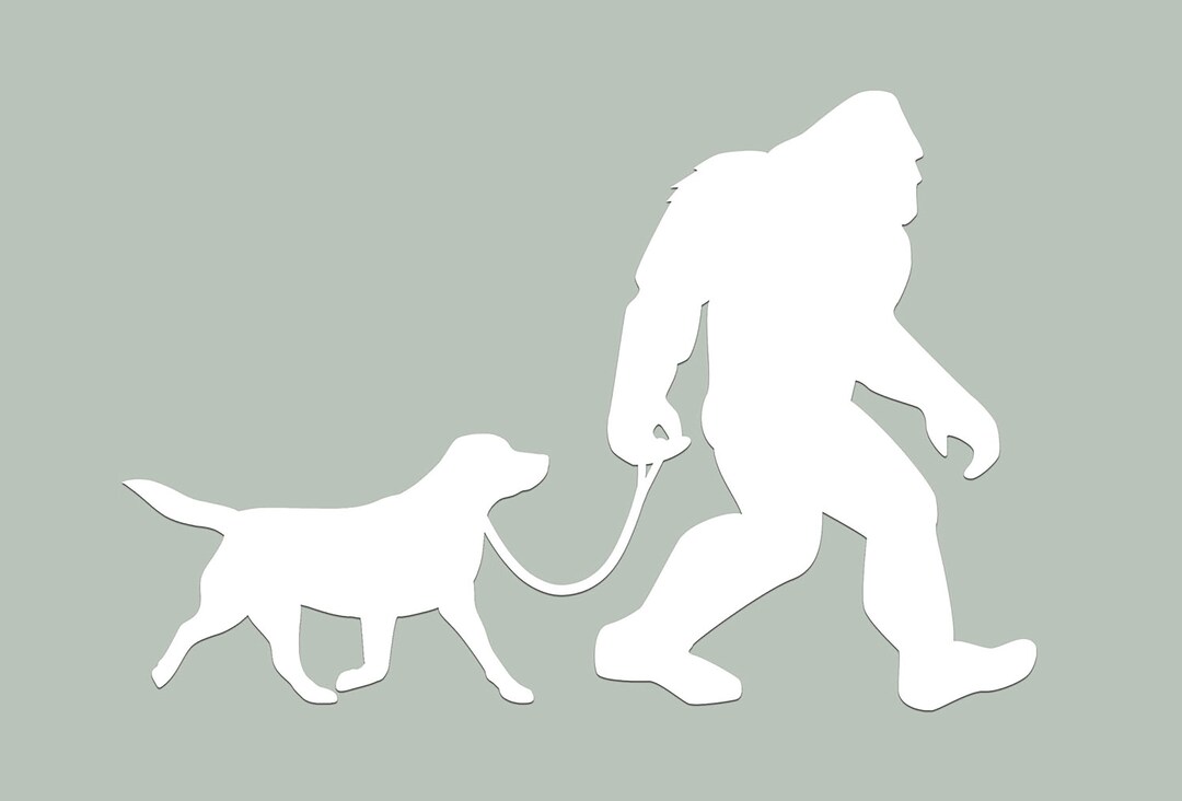 Bigfoot Dog Walker With Labrador Retriever Car Truck Window Decal ...