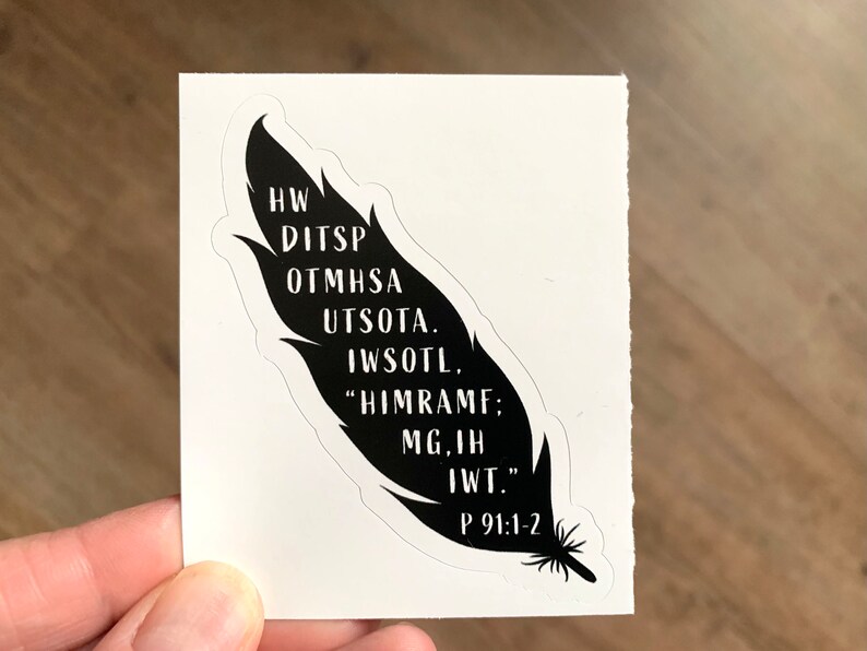 Psalm 91:1 Bible Verse Acronym Feather Sticker | Scripture Memory ...