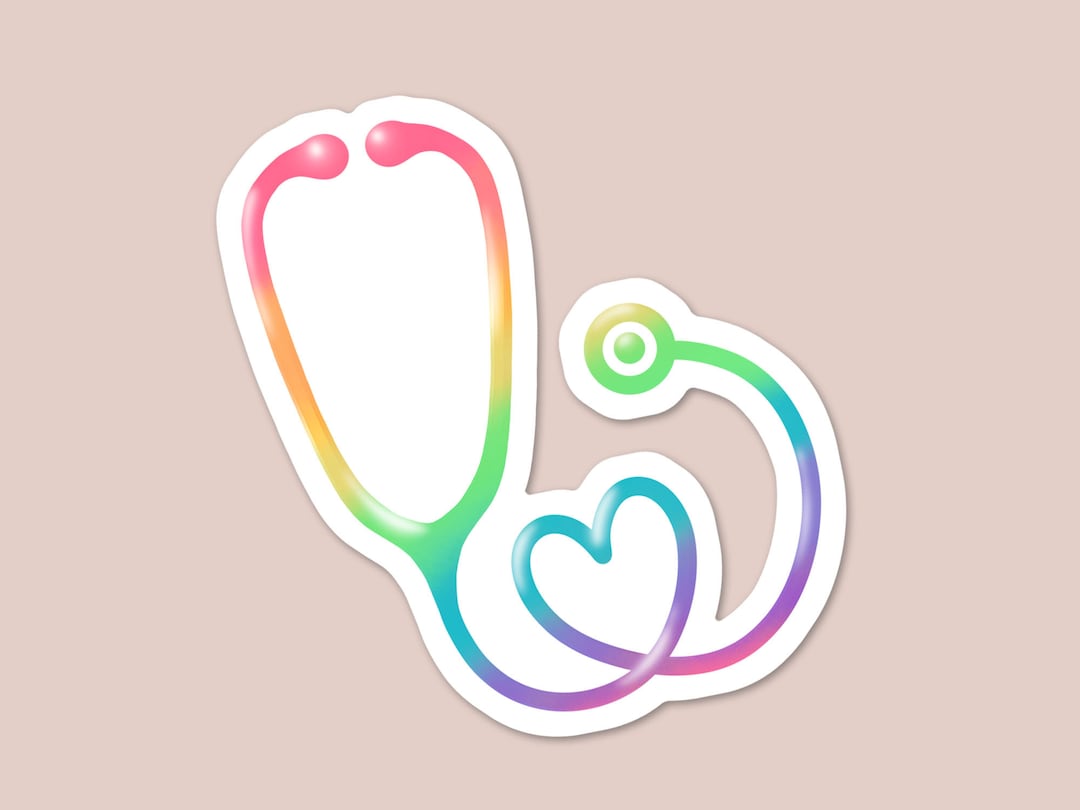 Nurse Doctor Rainbow Stethoscope | Hospital Staff Laptop Sticker ...