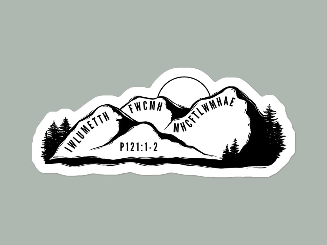 Psalm 121:1-2 Bible Verse Acronym Hills Vinyl Sticker | Scripture ...