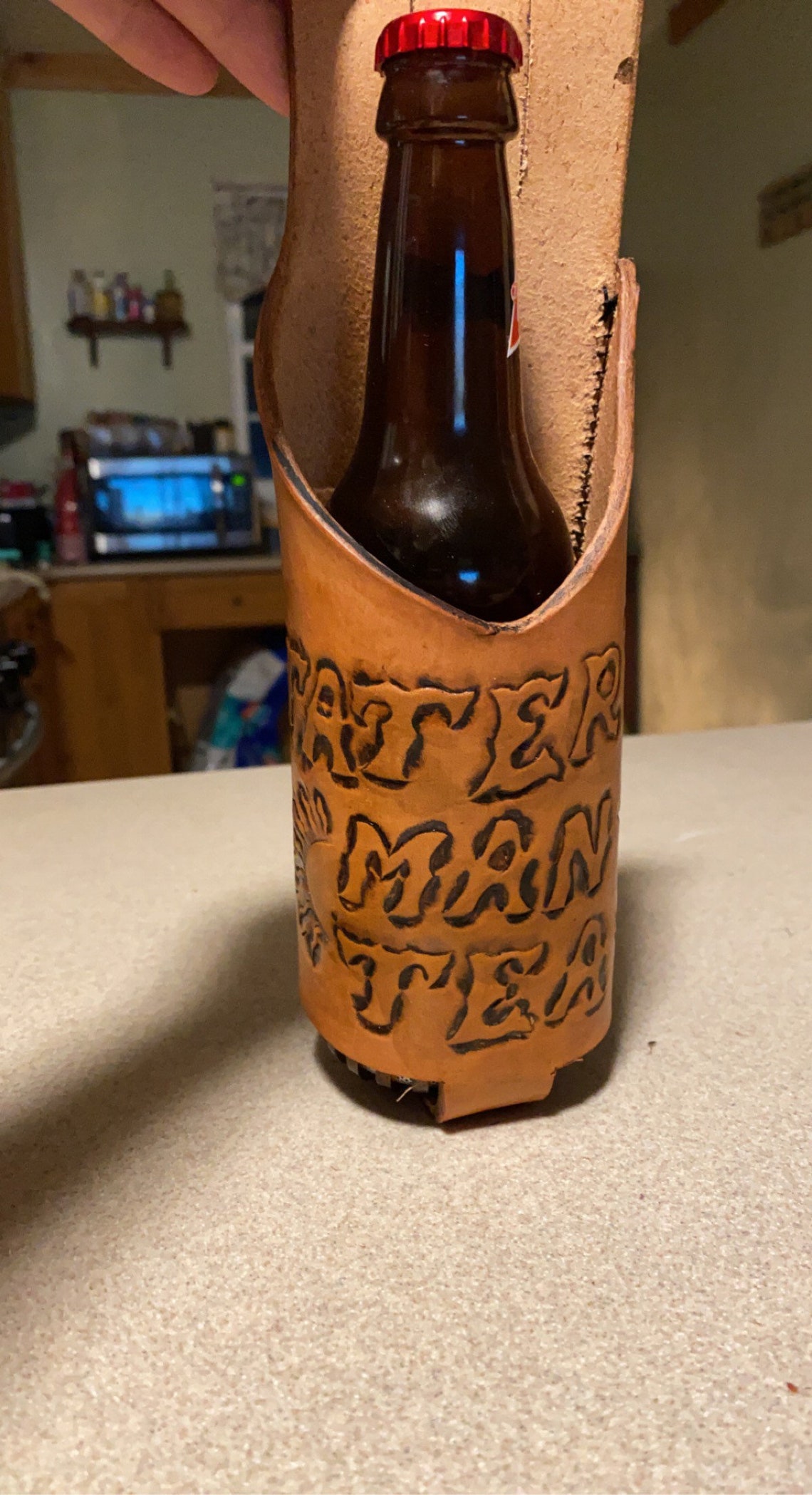Custom Leather Beer Holster for Belt for Weddings or Day Drinkers - Etsy