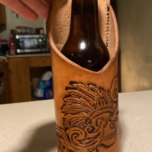 Custom Leather Beer Holster for Belt for Weddings or Day Drinkers - Etsy