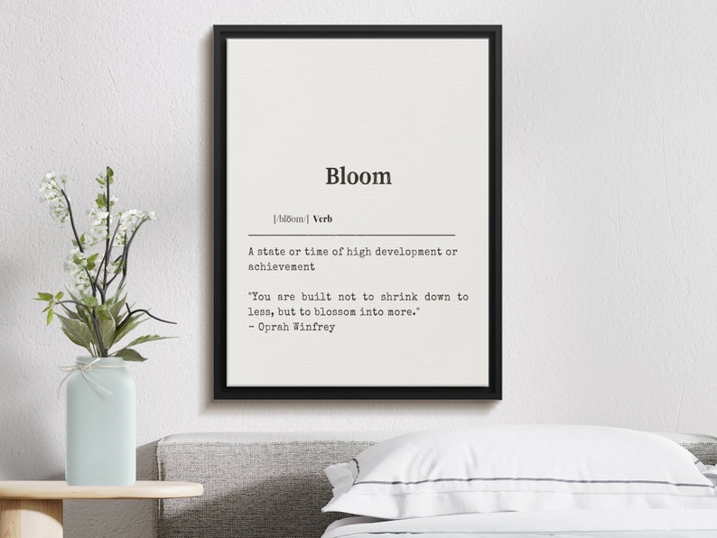 Bloom Definition Art, Printables, Home Wall Décor, Definition ...