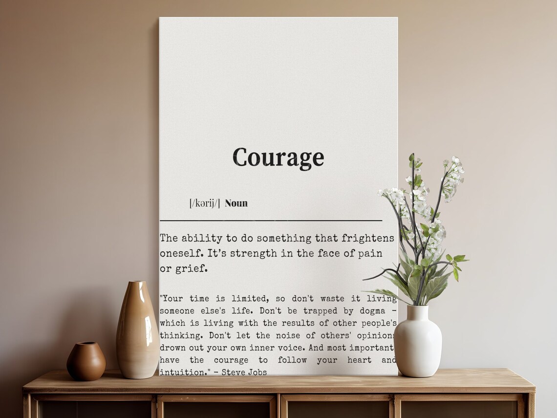 Courage Definition Wall Art, Printables, Home Wall Décor, Definition ...