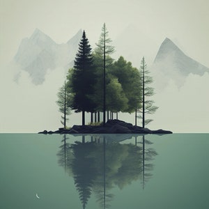 Simplicity in Nature: A Digital Minimalistic Art Collection, Poster ...
