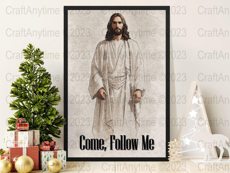 Come Follow Me, Jesus Christ Digital Poster, Religious Art Print, LDS ...