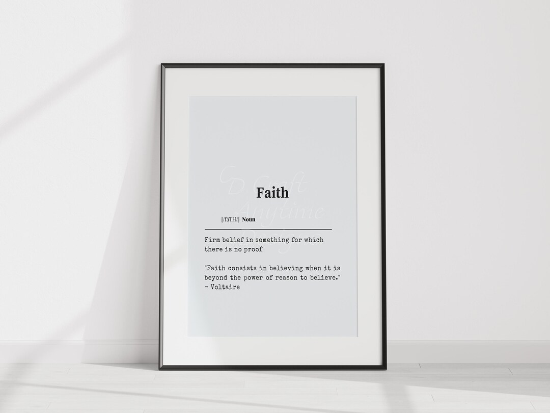 Faith Definition Wall Art, Printables, Home Wall Décor, Definition ...
