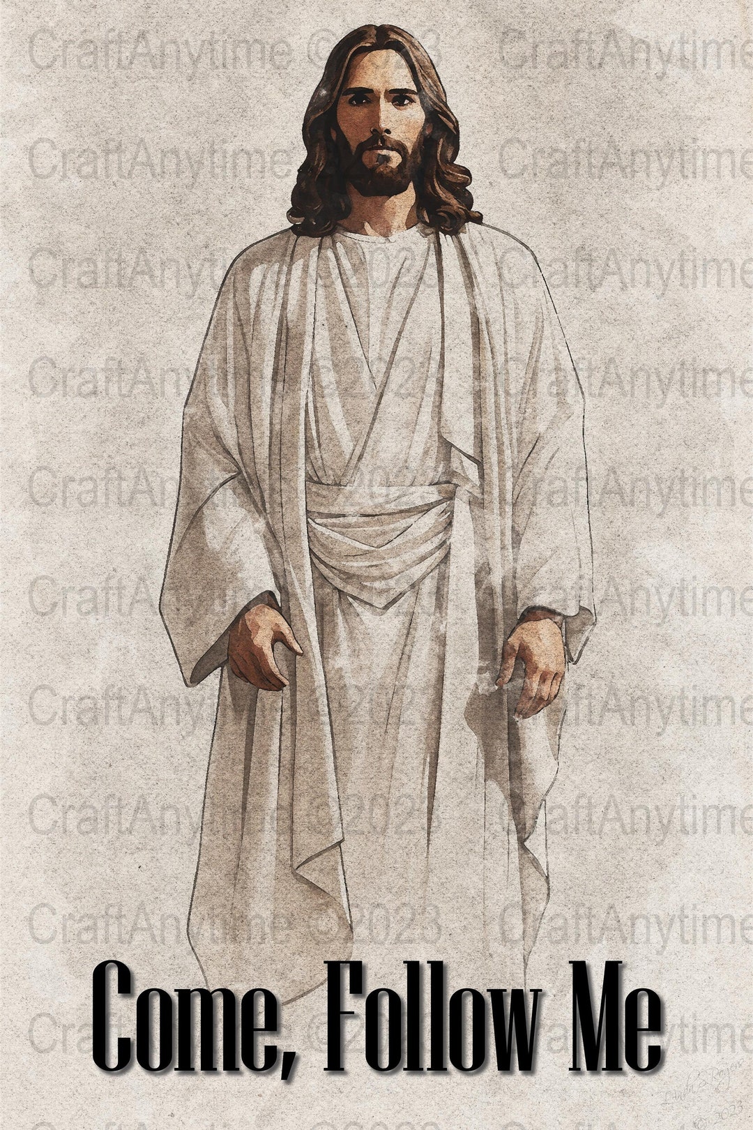 Come Follow Me, Jesus Christ Digital Poster, Religious Art Print, LDS ...