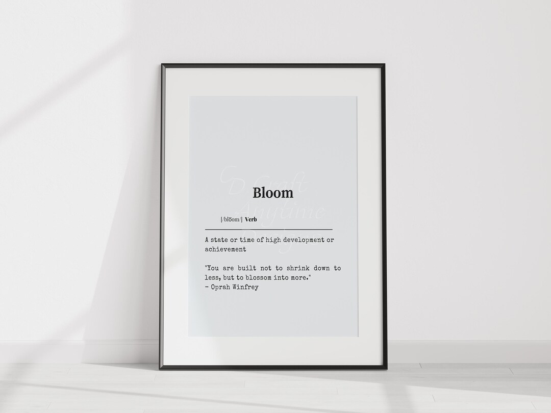 Bloom Definition Art, Printables, Home Wall Décor, Definition ...