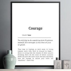 Courage Definition Wall Art, Printables, Home Wall Décor, Definition ...