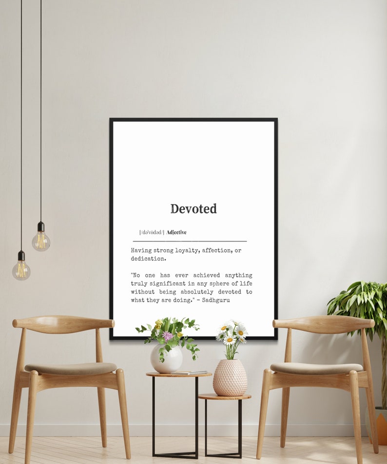 Devoted Definition Wall Art, Printables, Home Wall Décor, Definition ...