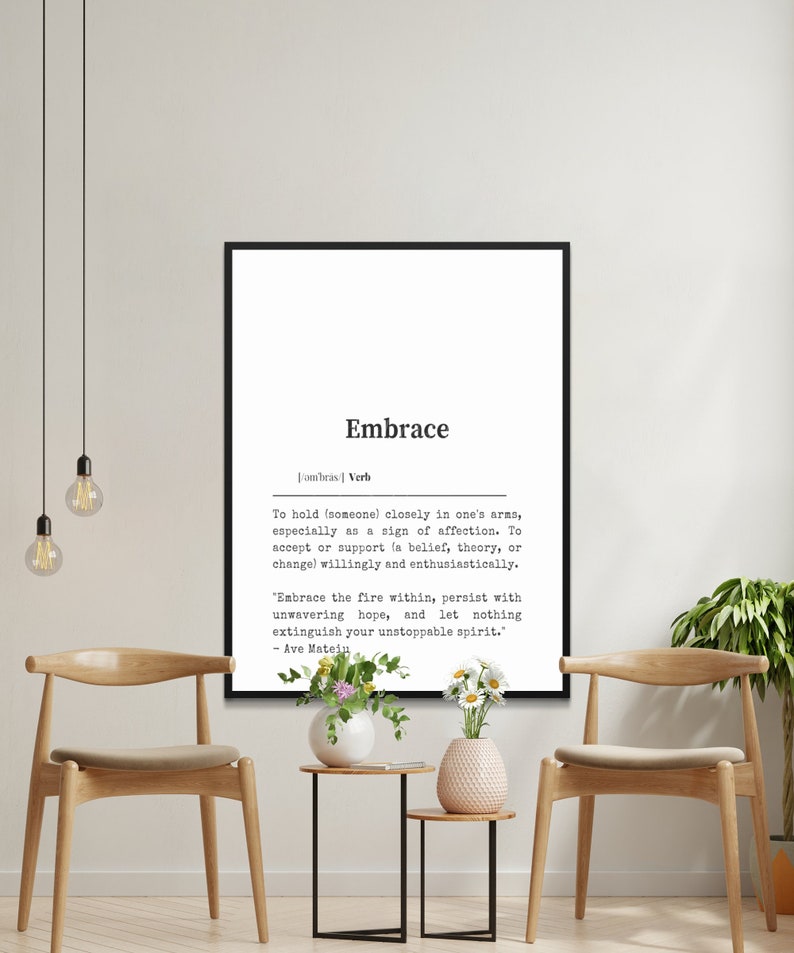 Embrace Definition Wall Art, Printables, Home Wall Décor, Definition ...