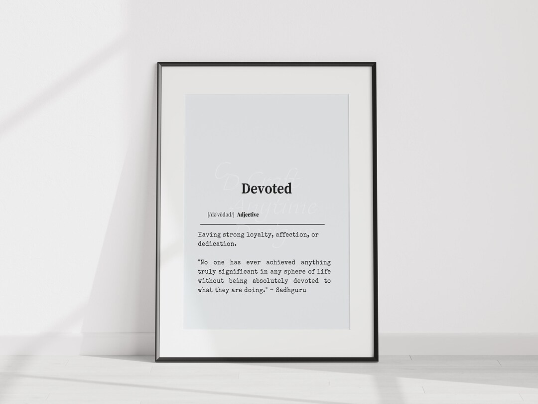 Devoted Definition Wall Art, Printables, Home Wall Décor, Definition ...