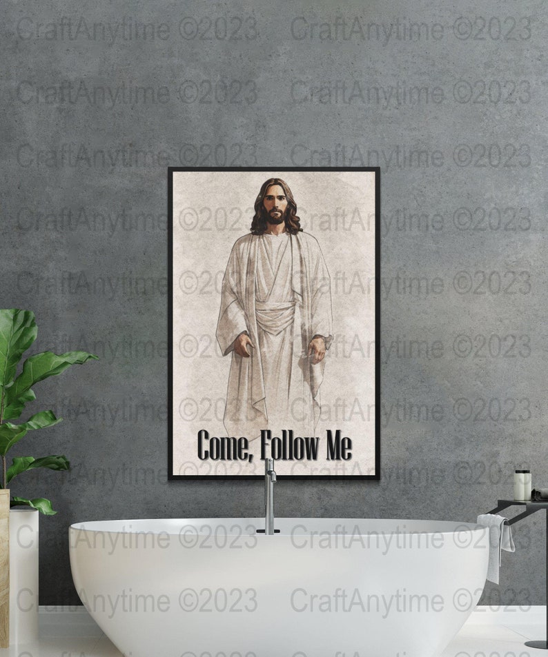 Come Follow Me, Jesus Christ Digital Poster, Religious Art Print, LDS ...
