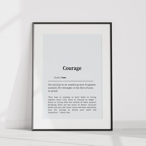 Courage Definition Wall Art, Printables, Home Wall Décor, Definition ...