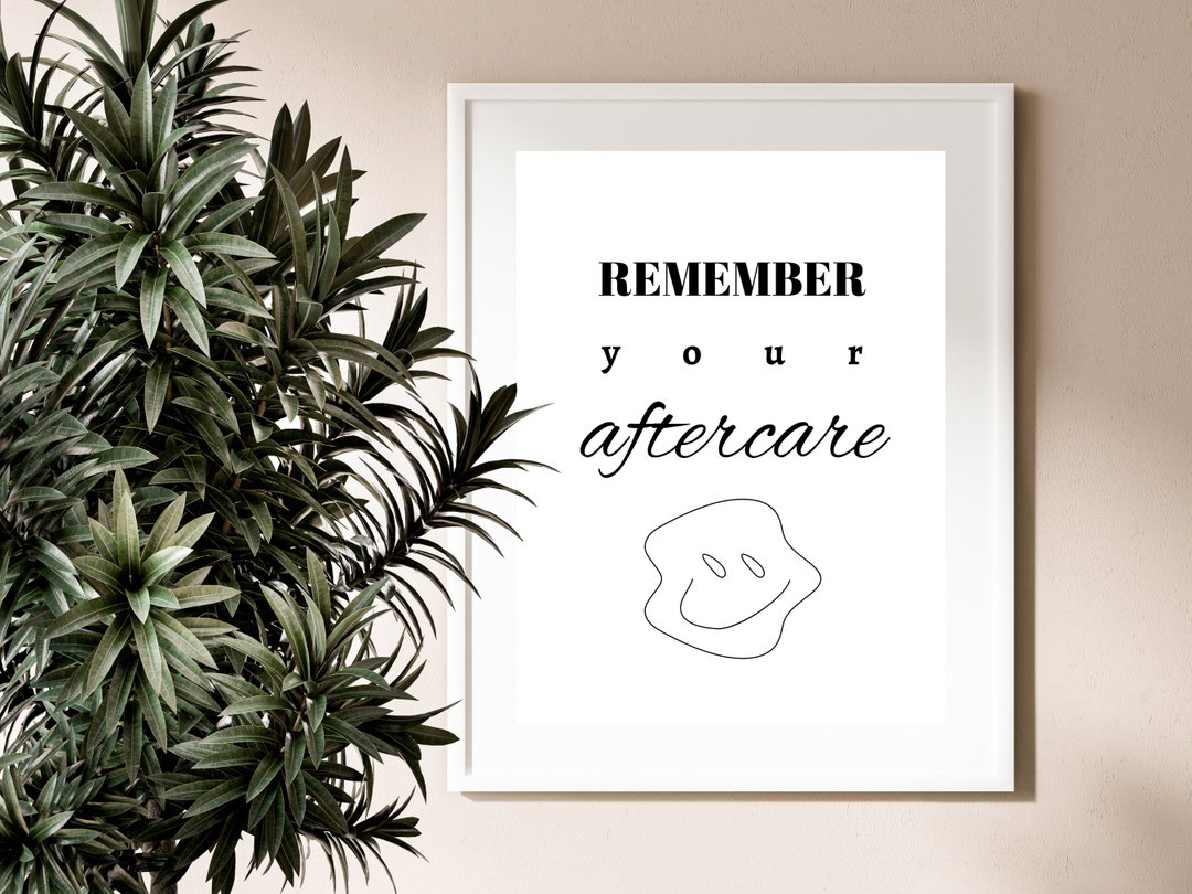 Remember Your Aftercare Print Salon Print Poster Salon Wall - Etsy