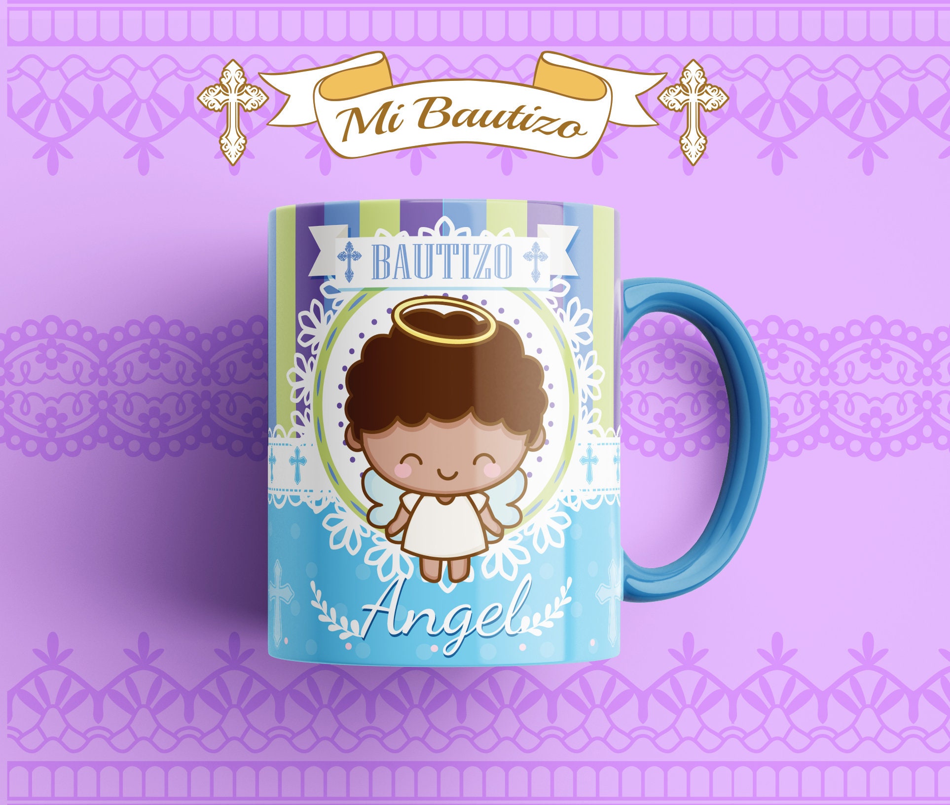 8 Baptism Mug Templates for Sublimation Editable PSD | 8 Editable ...