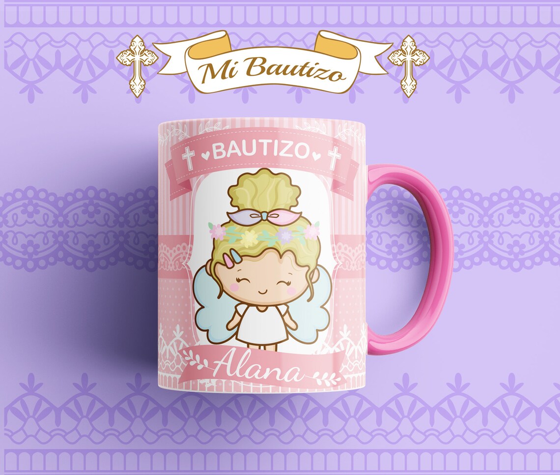 8 Baptism Mug Templates for Sublimation Editable PSD | 8 Editable ...