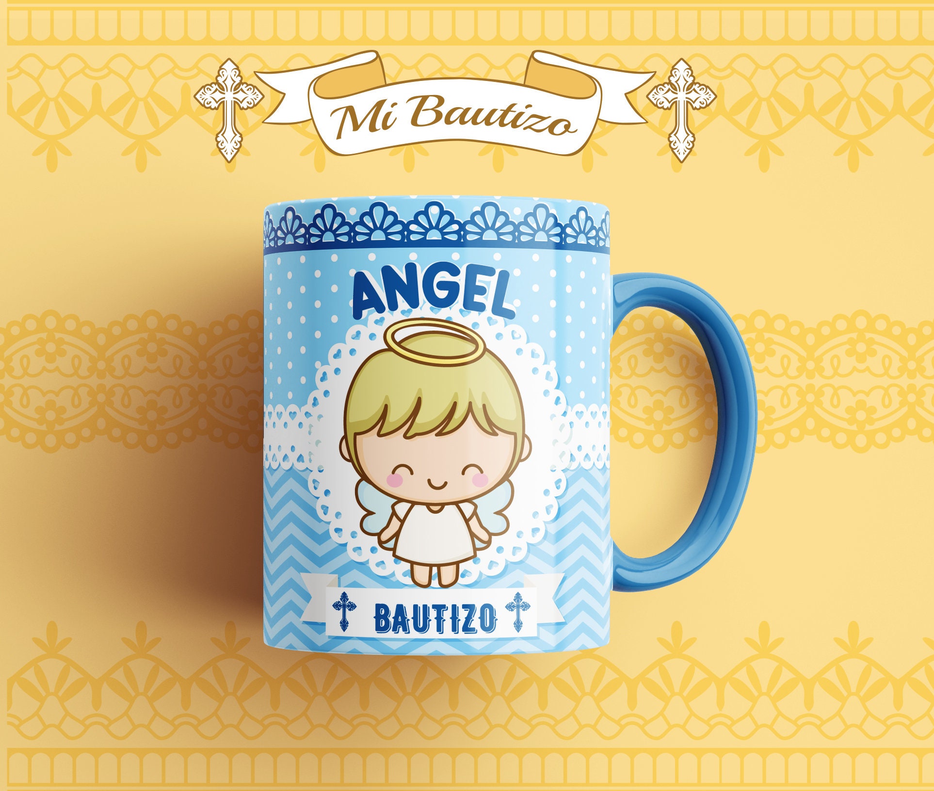 8 Baptism Mug Templates for Sublimation Editable PSD | 8 Editable ...