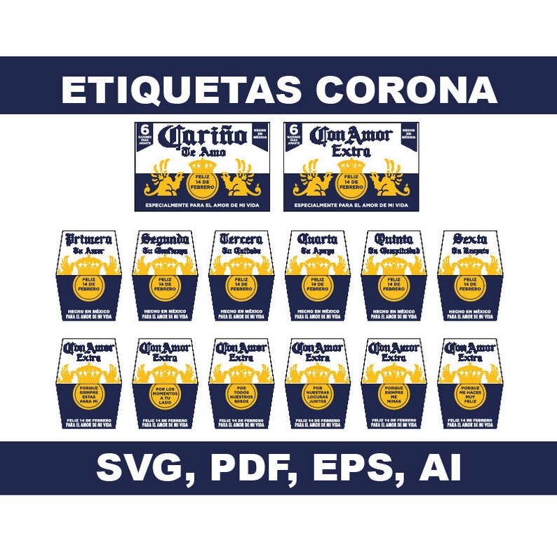 14 Corona Beer SVG Labels for Fathers Day 6 Reasons | 14 Crown SVG Tags ...