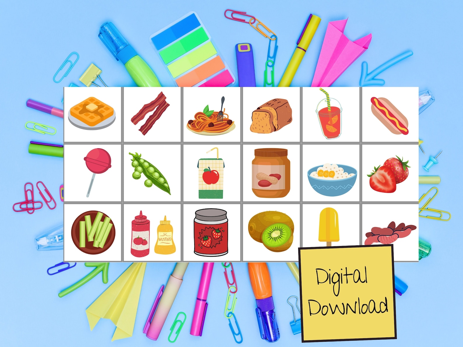 Digital Download 54 Food PECS Food Cards 3x3 Instant - Etsy