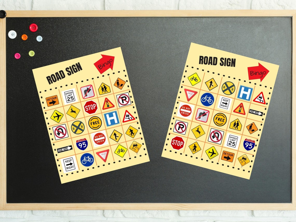 Digital Download Road Signs Bingo Game Bingo Game for Kids - Etsy Canada