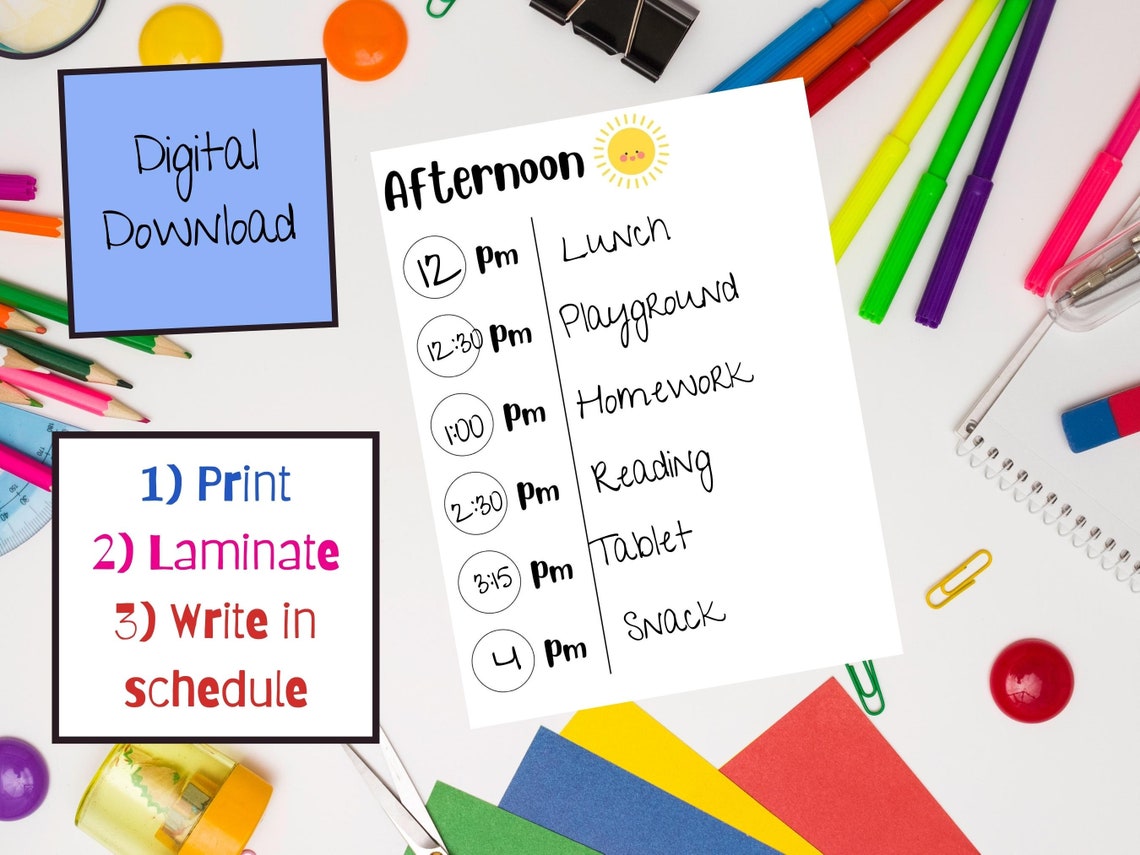 Bundle Digital Daily Schedule Printable Visual Schedule, Visual Guide ...