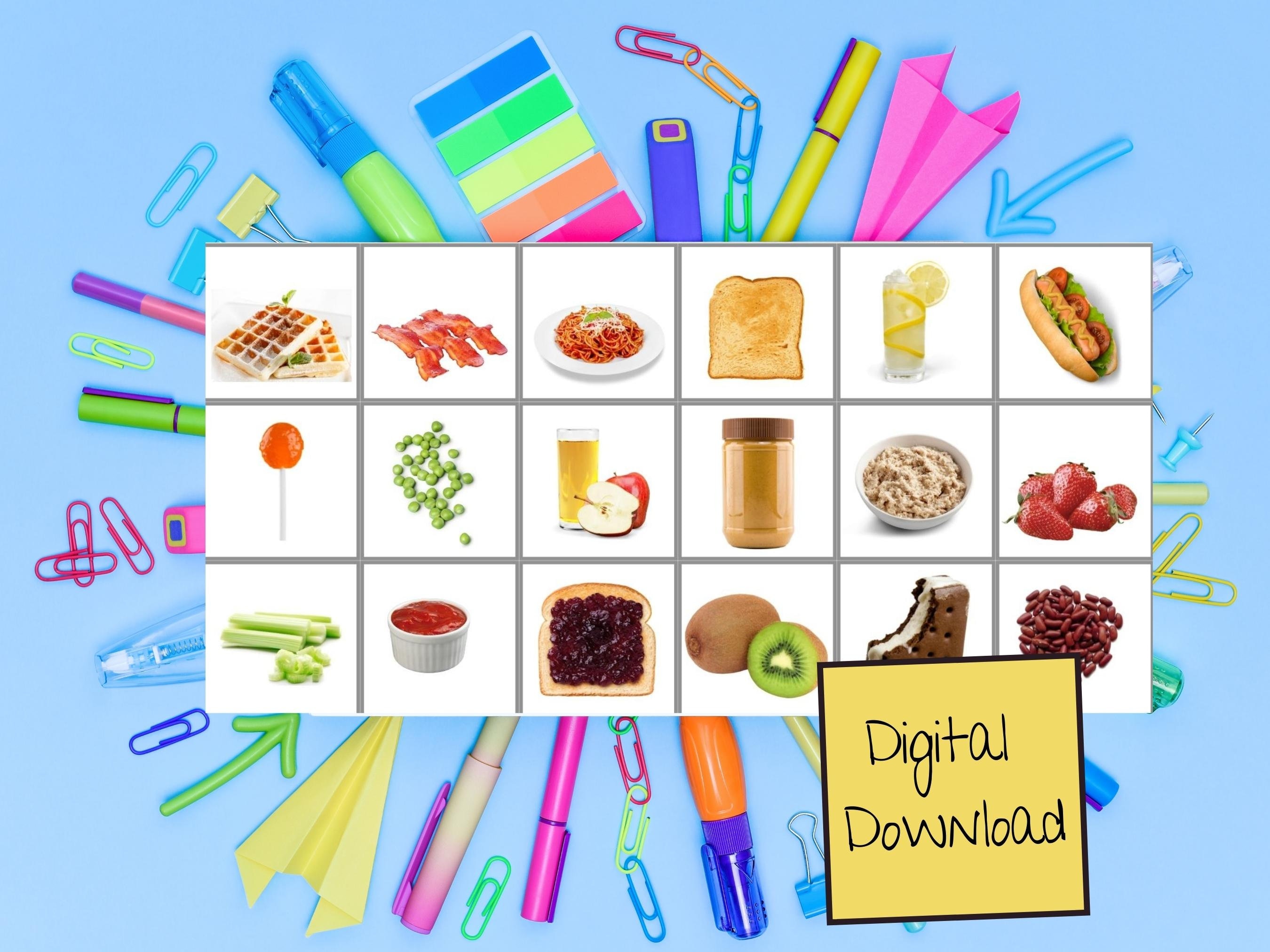 Digital Download 54 Food PECS Food Cards 3x3 Instant - Etsy