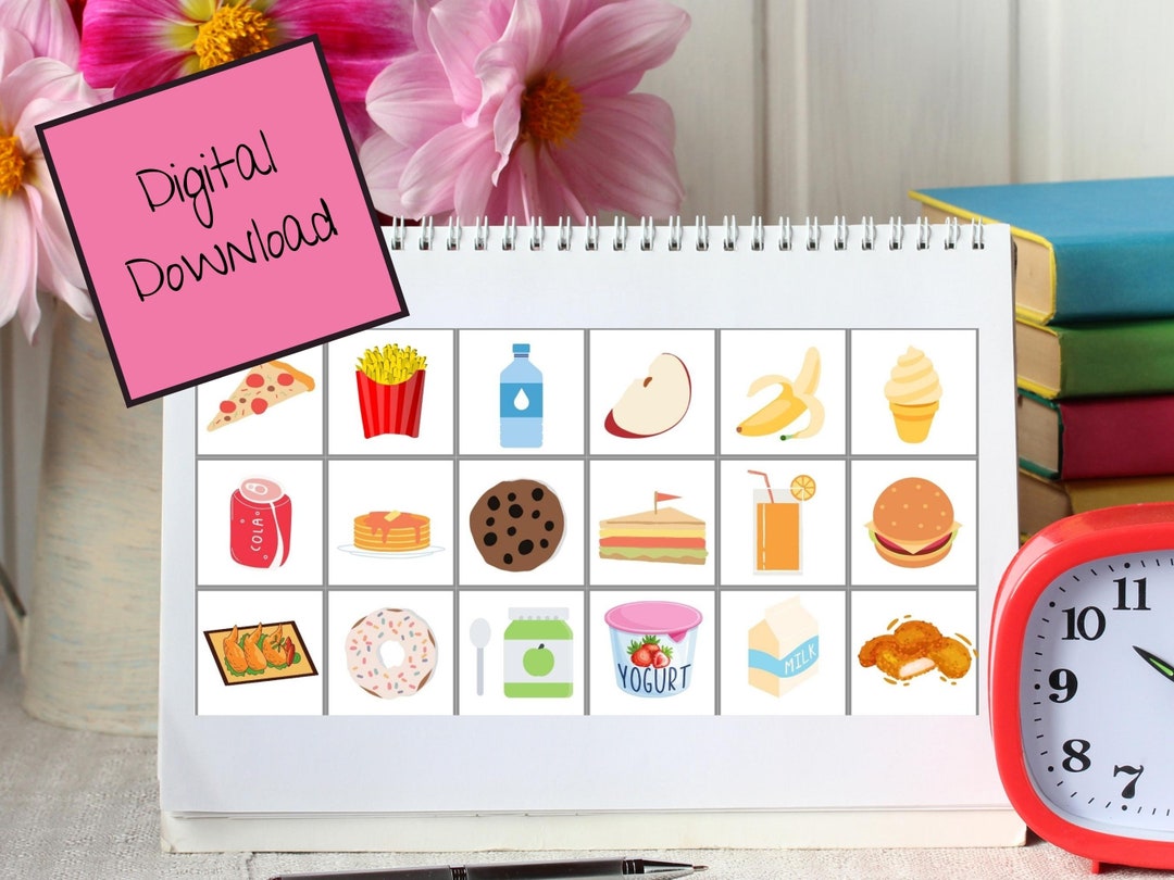 Digital Download 54 Food PECS Food Cards, 3x3, Instant Download Food ...