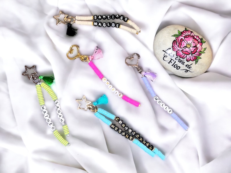 Porte clé personnalisé en perle de heishi - Etsy France