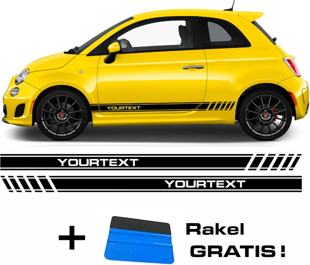 Side Stripe Sticker Set, Suitable for FIAT Abarth 500 595, Weatherproof ...