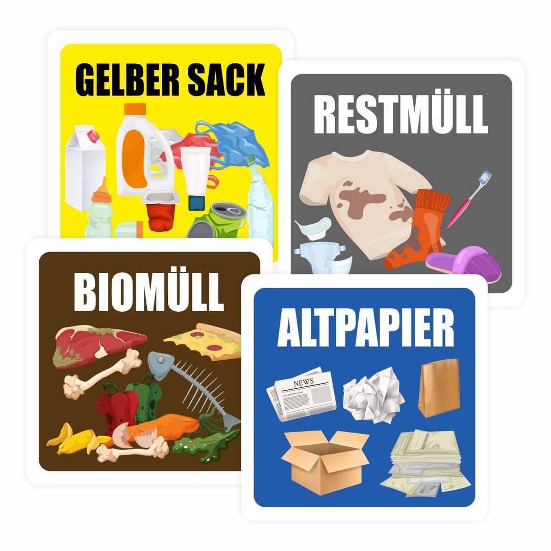 Sticker for Waste Separation, 20 X 20 Cm, Weatherproof, Organic Waste ...