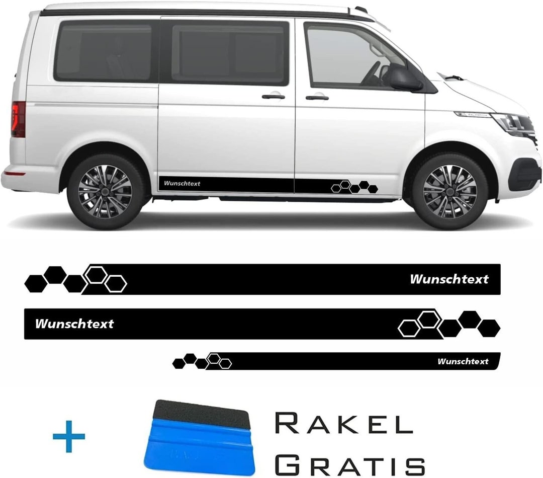 Side Stripe Sticker Set With Honeycomb Pattern, Suitable for VW T6.1 ...