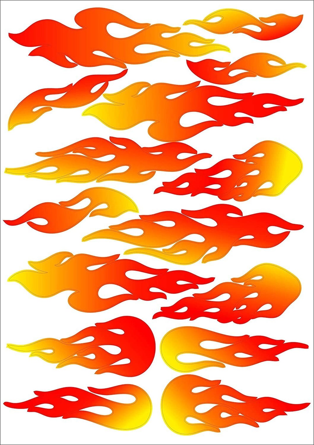 Flame Sticker 17pcs, Fire Sticker Set for Car, Bike, Vespa, Scooter ...