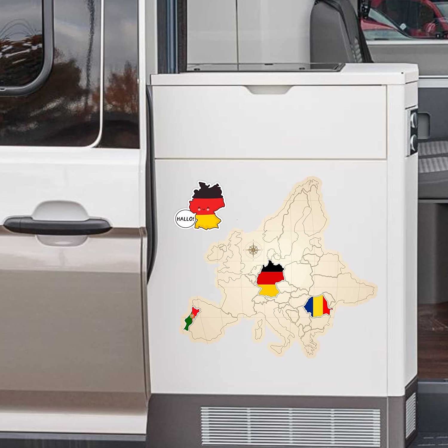 Europe Map Stickers in the Set, Car Stickers With European Countries ...