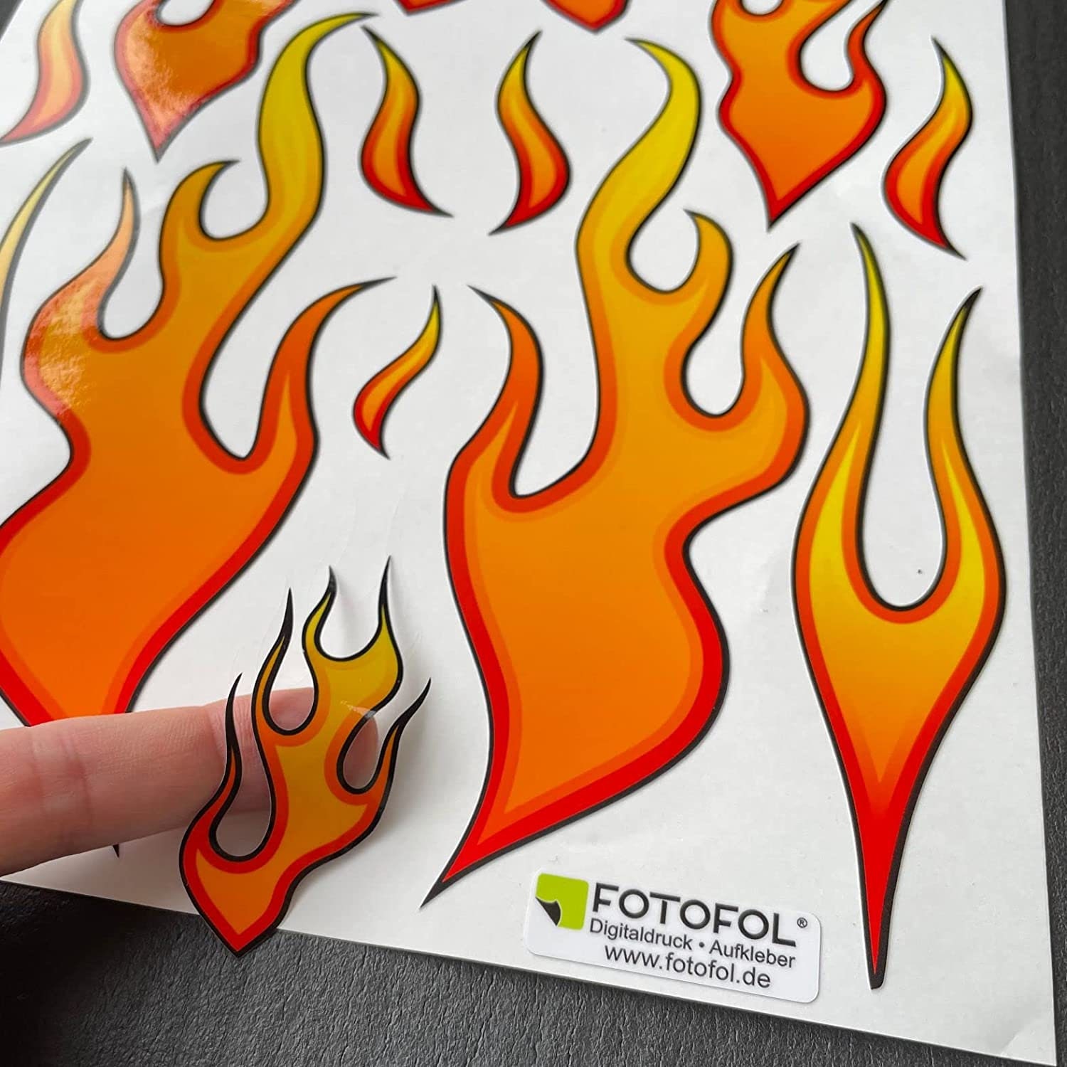 Fire Flame Stickers in Set, Decorative Stickers in Different Sizes ...