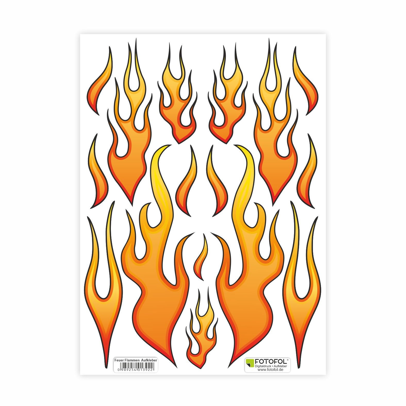 Fire Flame Stickers in Set, Decorative Stickers in Different Sizes ...