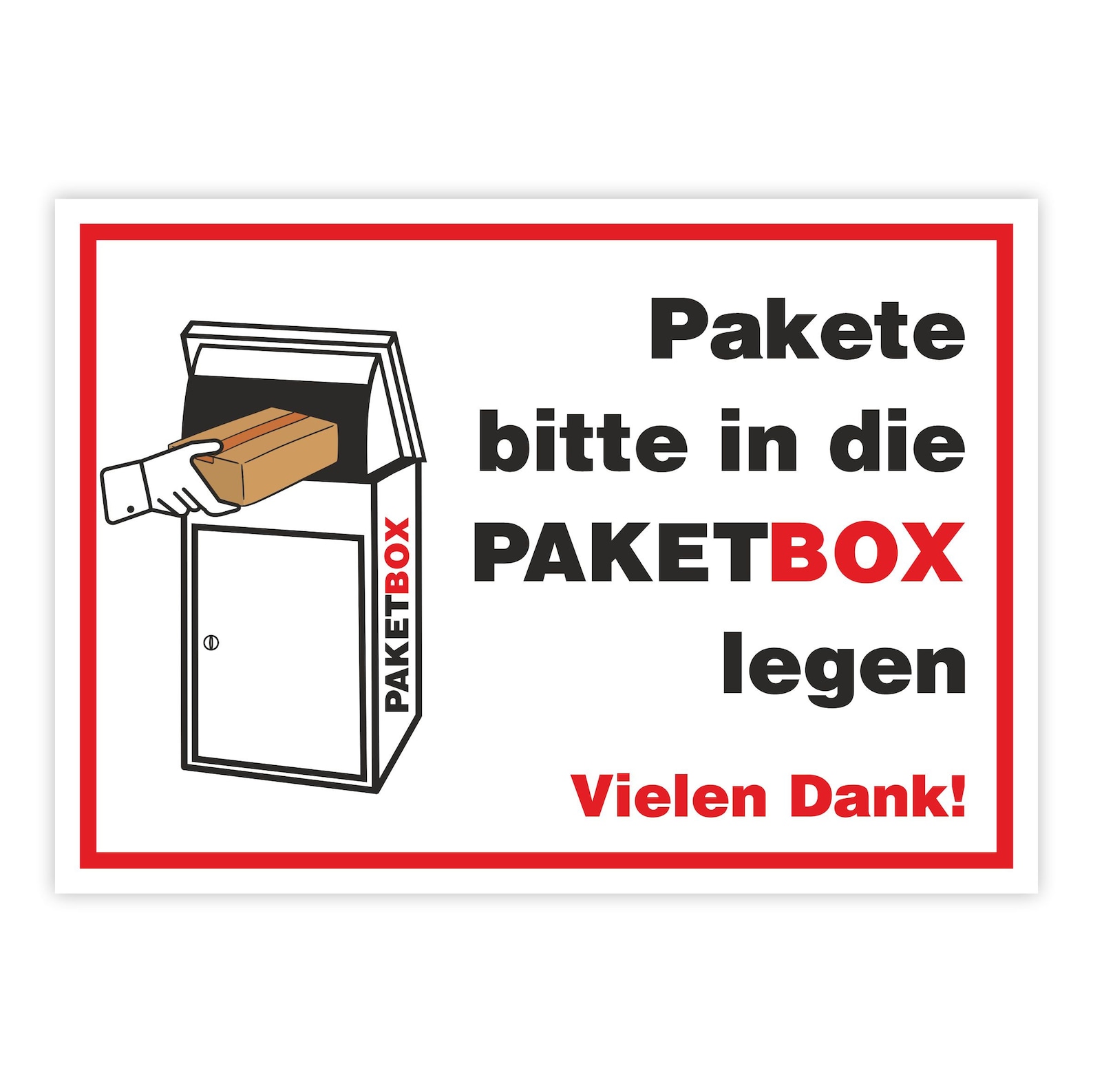 Stickers for Parcel Boxes With the Inscription "please Place Parcels in ...
